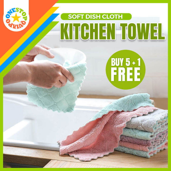 OSQ Soft Kitchen Washing Dish Bowl Cloth Clean Hand Towel Kitchen ...