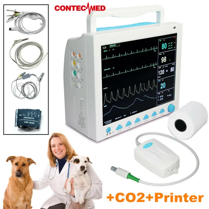 CONTECMED CMS8000-VET With ETCO2+Thermal Printer Capnograph Veterinary ...
