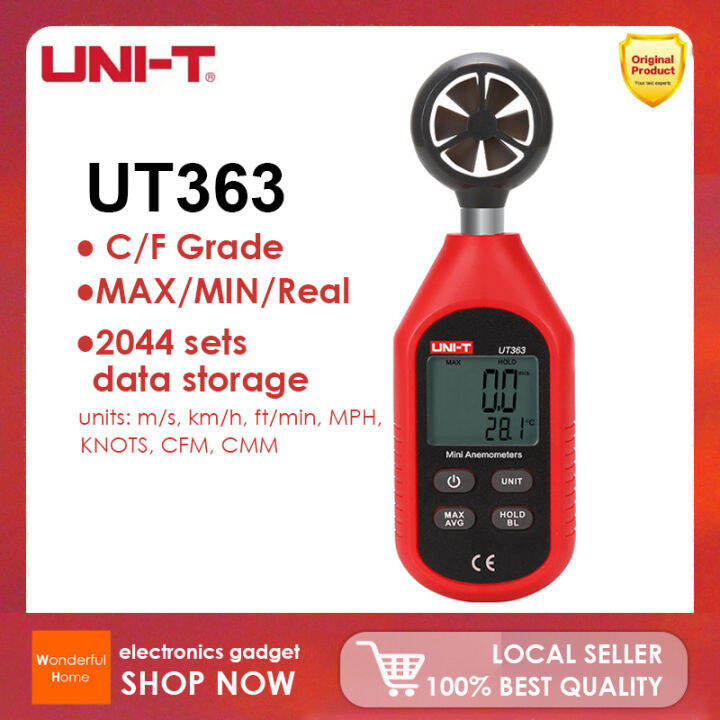 Original UNI-T UT363 Mini Digital Wind Speed Meters Anemometers Speed ...