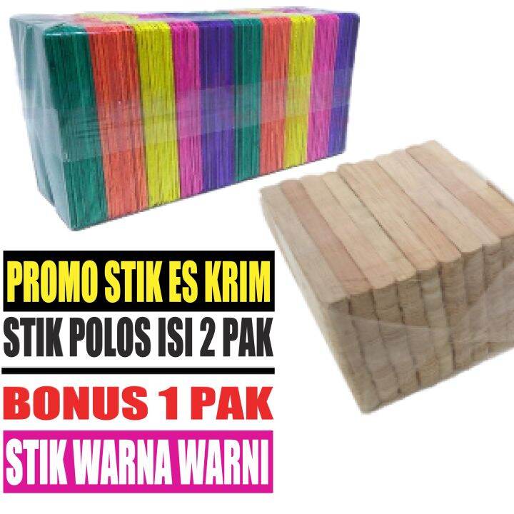 ( PROMO STIK ES KRIM POLOS 2 PAK + BONUS STIK WARNA 1 PAK ) Stick Es ...