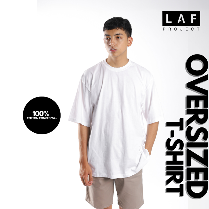 Kaos Oversize Pria Korean Style Polos Putih Premium 24 S Original LAF Project | Lazada Indonesia