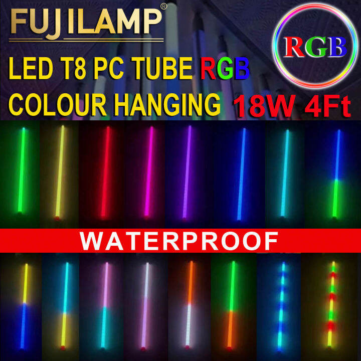 RAINBOW T8 18W 4FT LED Light Lamp Colour SEQUENCE RGB IP65 Waterproof ...