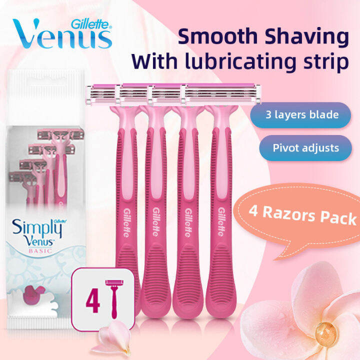 Gillette Simply Venus Basic Disposable Razors 4 Pcs Pack | Lazada