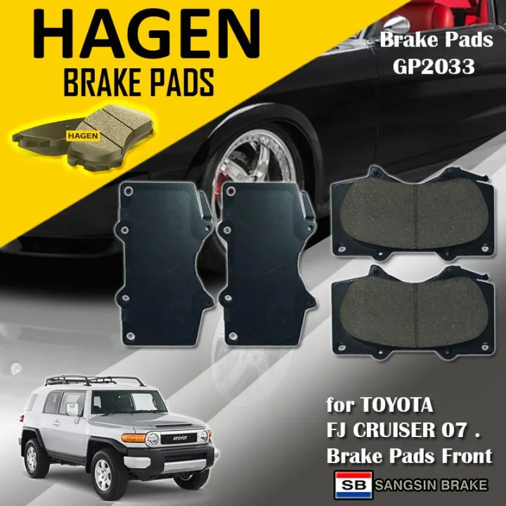 HAGEN Brake Pads Front for Toyota Fj Cruiser Model 2007 (GP2033 ...