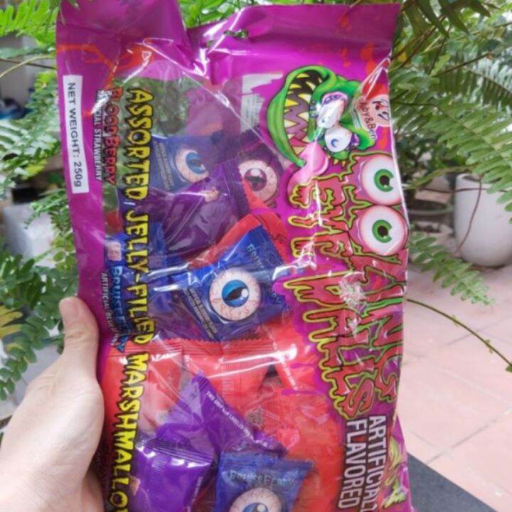 khoảng 50 Bịch Kẹo Dẻo Xốp 250gram Kinh Dị Con Mắt nhân mứt trái cây ...