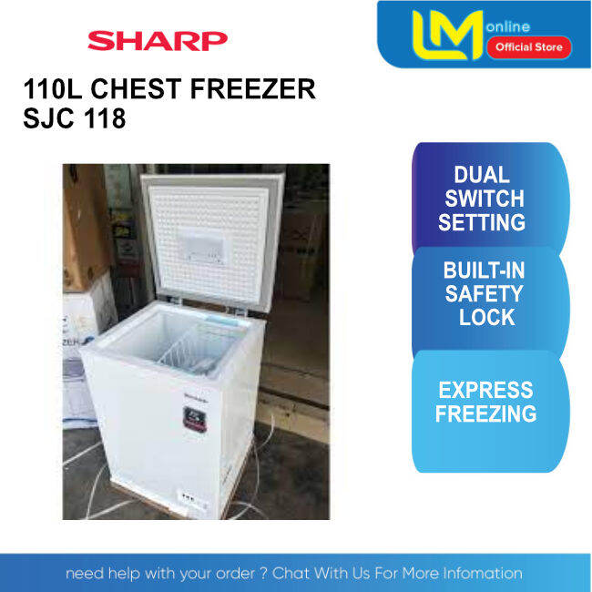 SHARP 110L CHEST FREEZER SJC118 | Lazada