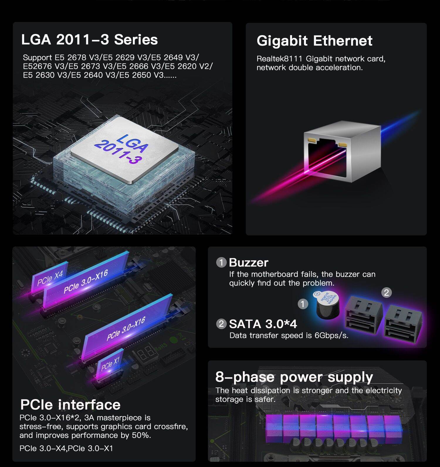 เมนบอร์ดเมนบอร์ดบอร์ดเมนบอร์ดเครื่องสปอต E5 MR9A PRO LGA 2011-3รองรับ ...
