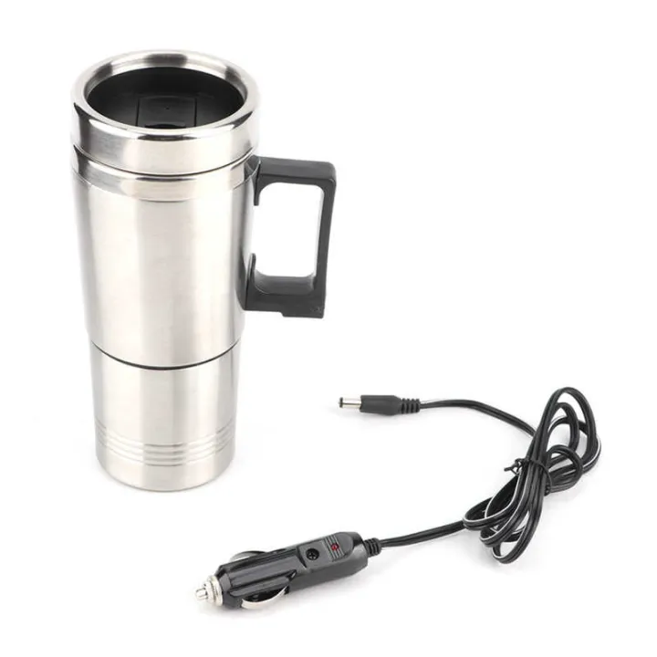 Car Heating Cup Electric Kettle Coffee Tea Water Heating Cup Stainless ...
