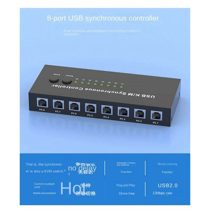 USB K/M Synchronous Controller KVM Switch Multiple Computers Share 1 ...