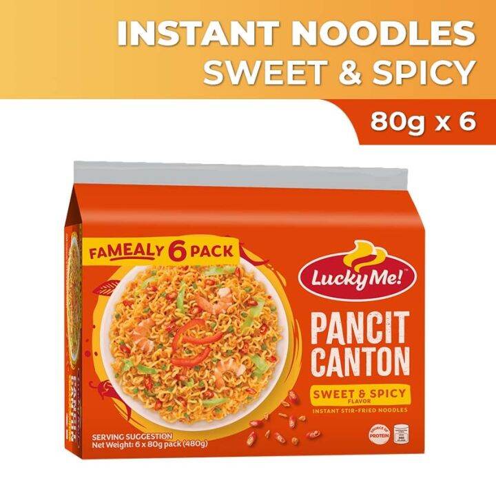 Lucky Me! Pancit Canton Instant Noodles Sweet and Spicy Multipack 80g x ...