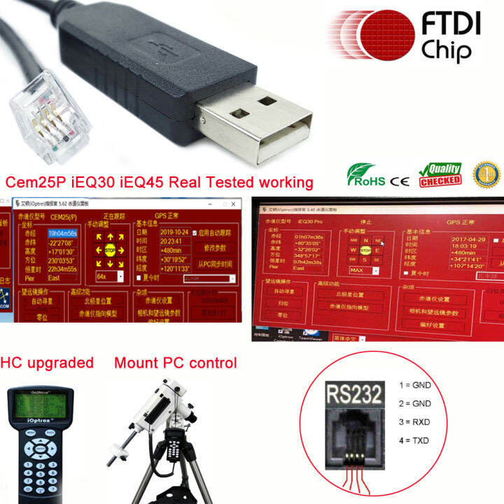 ชิป Ftdi Rs232อนุกรมเป็น Rj9 4p4c Rj10สำหรับไอโอตรอน IEQ45 Cem25p Ieq30 ...