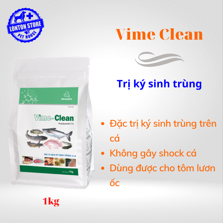 VEMEDIM Vime-clean CÁ, phòng sán lá gan, rận cá, Vime clean gói 1Kg ...
