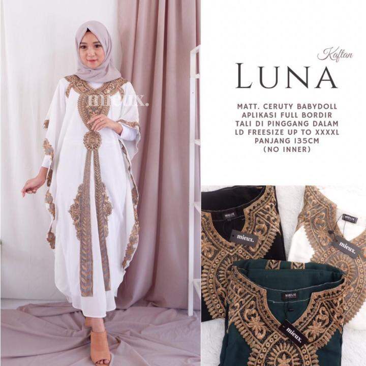 Baju Muslimah Arabian Jumbo Terbaru Wanita Remaja Kekinian Kaftan LUNA ...