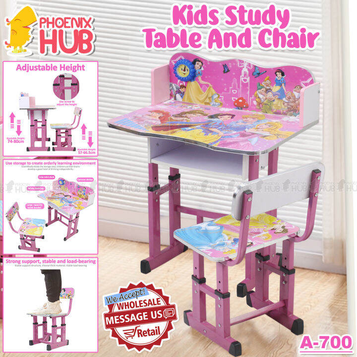 Phoenix Hub A-700 Children's Study Desk and Chair Set Writing Desk Kids ...