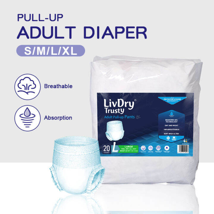 Livdry Pull-up Adult Diaper Ultra Thin 20pcs/pack | Lazada PH