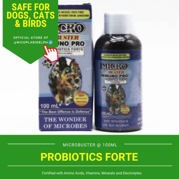 Micro Buster Immuno Pro Probiotics Forte for Pets and Birds (100ml ...