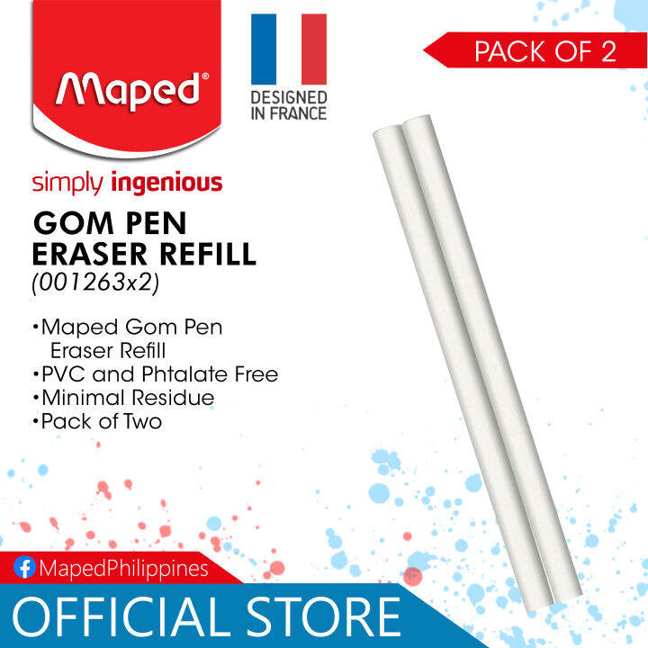 MAPED Gom Pen Eraser Refill (for PENCIL use ONLY) | 2s | Pack of 2 ...