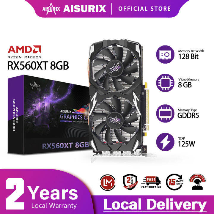 AISURIX RX 560XT 8GB Graphics Card Radeon AMD Computer PC GPU Video ...