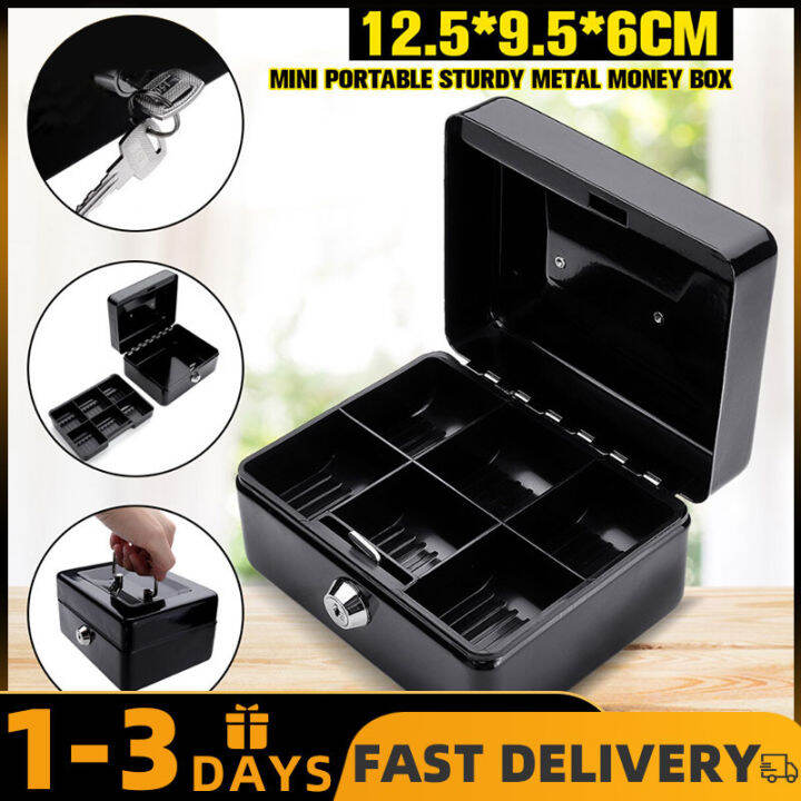 Cash box/ Portable Money Secret Safe Box Lock Metal | Lazada PH
