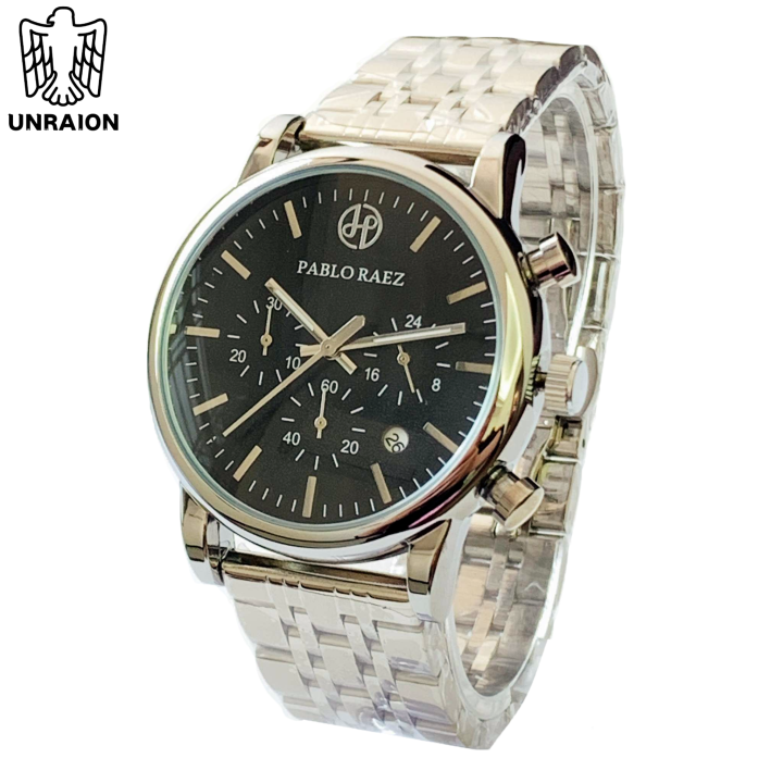 UNRAION นาฬิกาผู้ชายสแตนเลส Chronograph นาฬิกาข้อมือชายหรูหราใหม่แฟชั่น ...