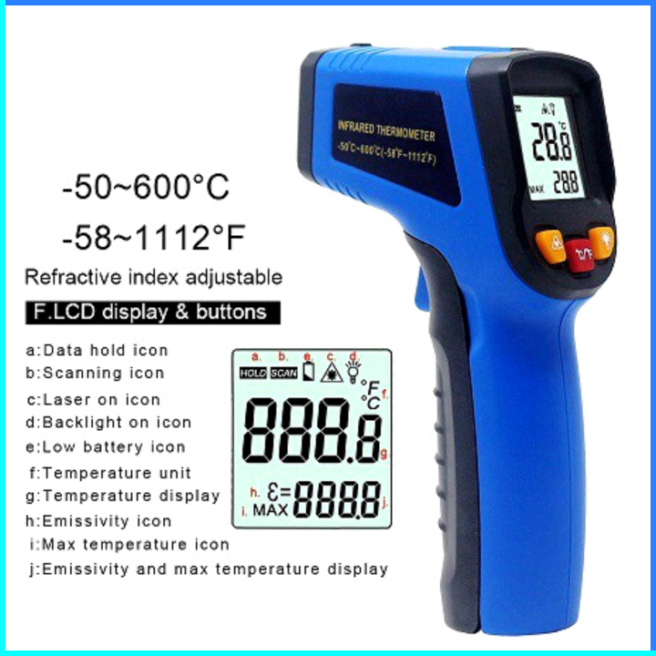 COD Thermometer Infrared Digital Non Contact 600S / Termometer digital ...