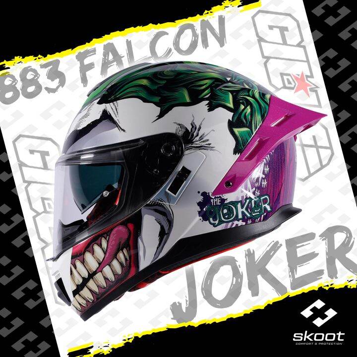 Gille Helmet 883 FALCON JOKER Motorcycle Helmets Full Face Dual Visor ...