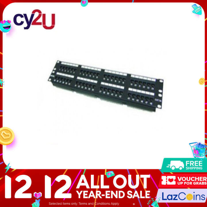 DINTEK Cat.5e 19” 48 Port Patch Panel 2U, w/o Shutter (1402-03020) | Lazada