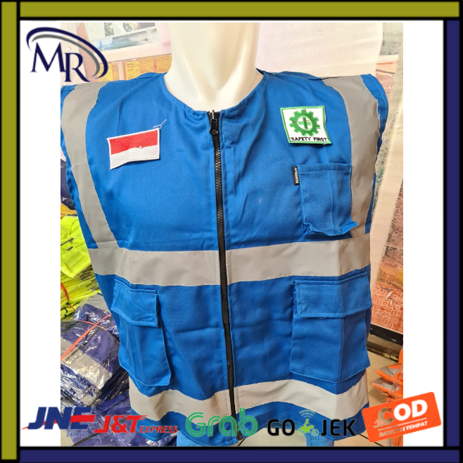 Rompi Safety Bahan American Drill Biru Pertamina | Lazada Indonesia