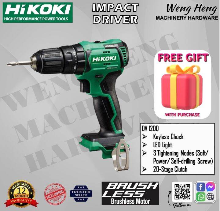100% Genuine Hitachi/ Hikoki (12V series) Brushless Cordless Impact ...