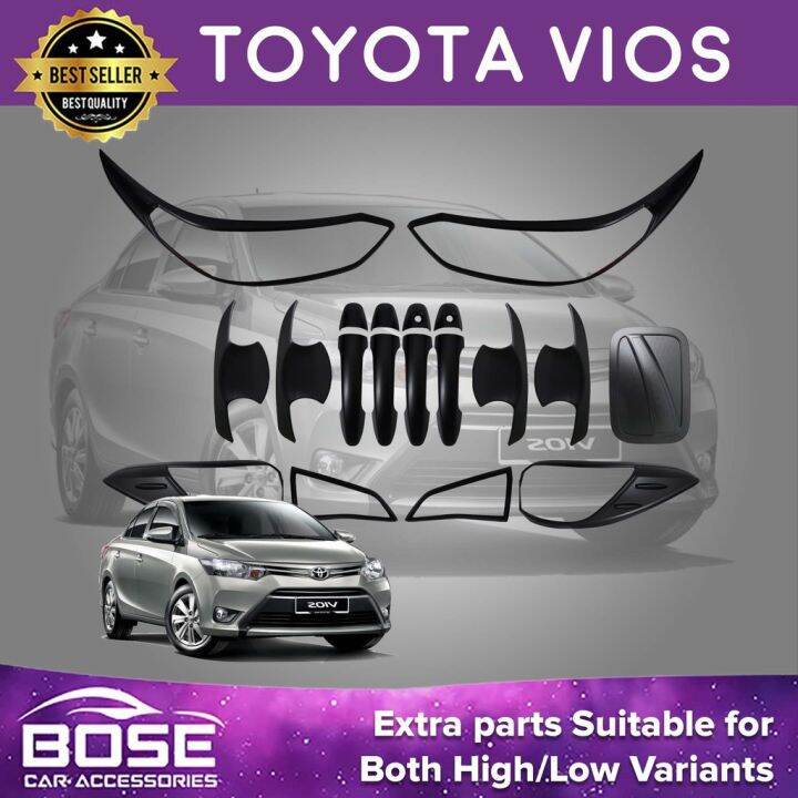 Toyota Vios Prime Garnish Cover Set Black Chrome 2018 - 2023 Gen4 Gen 4 ...