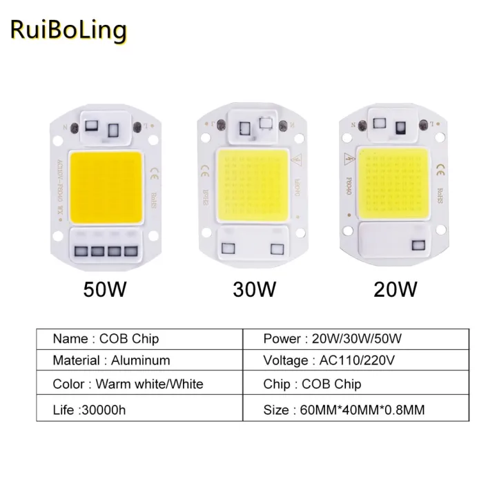 F6040 Led Chip Diodes Lamp Bulb 50w 30w 20w Cob Chip 220v Led Lamp Beads Led Module For Flood ...