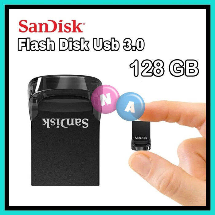 HT - Flashdisk 128 GB Sandisk USB 3.0 ULTRA FIT 128GB Mini | Lazada ...