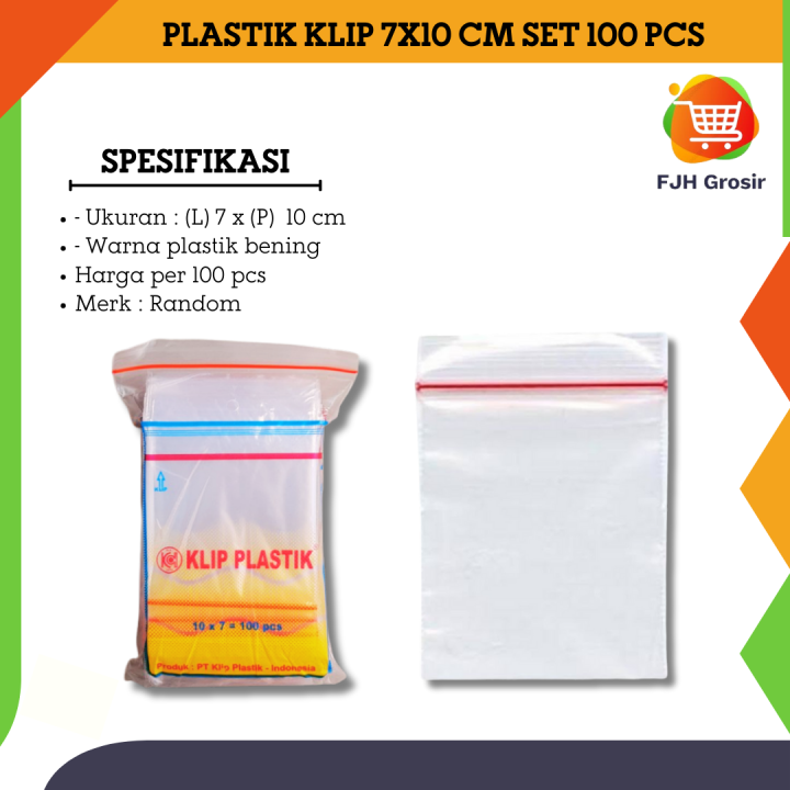 ⭐FJH⭐ KANTONG PLASTIK KLIP KP UKURAN 7X10 / 7 X 10 CM BENING 100 LEMBAR | Lazada Indonesia