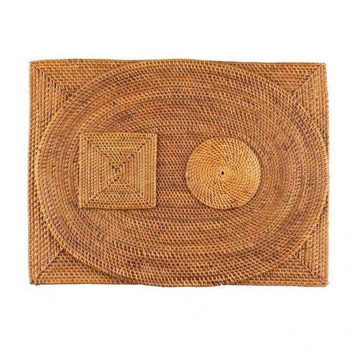 Purchasing MU imported lunch mat rattan tea cups mat rattan tea mats ...
