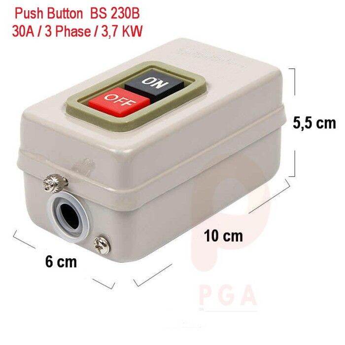 Power Push Button BS-230 / Push Button 30A 3Phase 3,7 KW | Lazada Indonesia