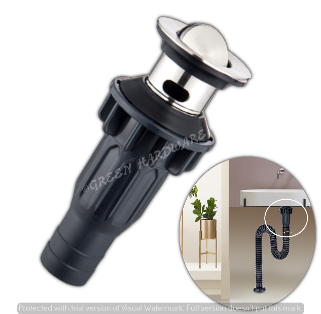 1PCS Short Stainless PVC Flap Washbasin Basin Sink Drain with Overflow ...