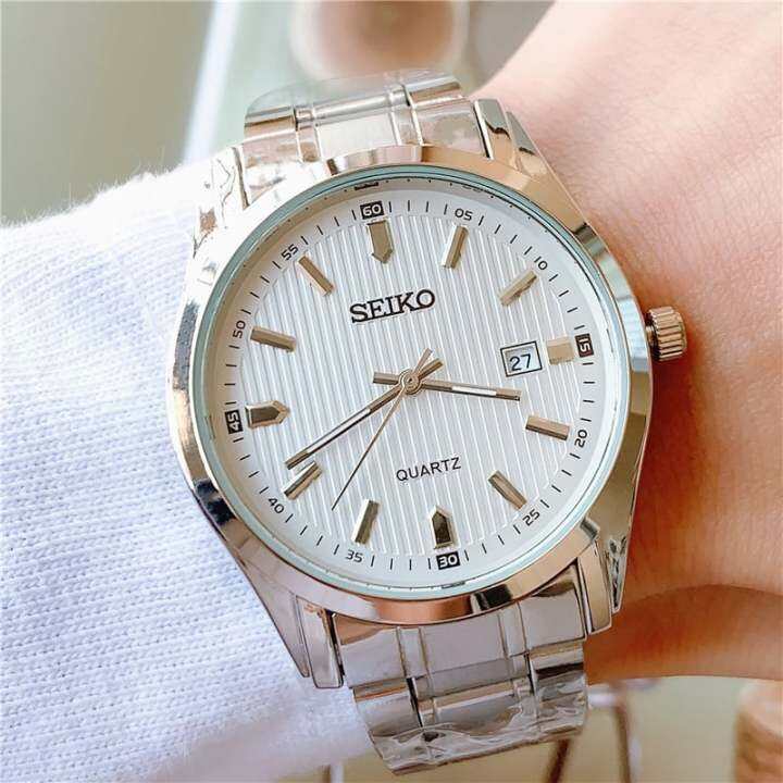 Seiko Quartz Stainless Steel With Date Watches (Silver) | Lazada PH