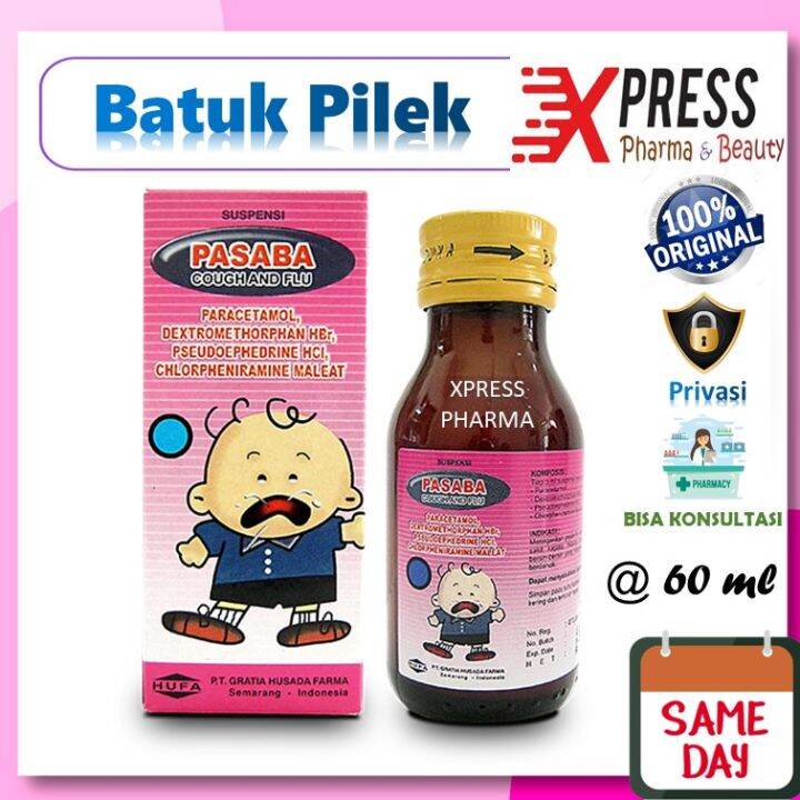 ⚡XPRESS⚡ Pasaba Cough And Flu Syrup Sirup 60 ml Botol Obat Batuk Baby ...
