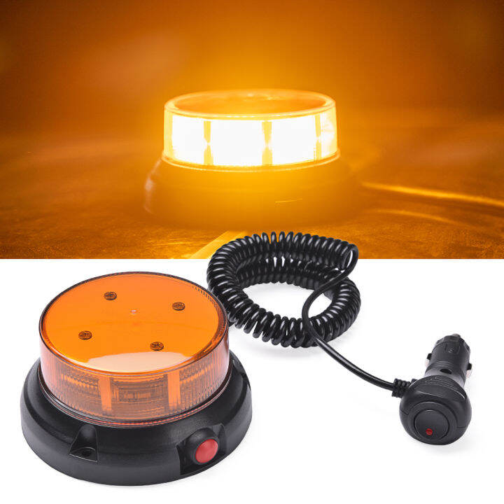 MICTUNING 3002C 3.5 Inches 10 Modes Yellow Amber Caution Beacon Warning ...