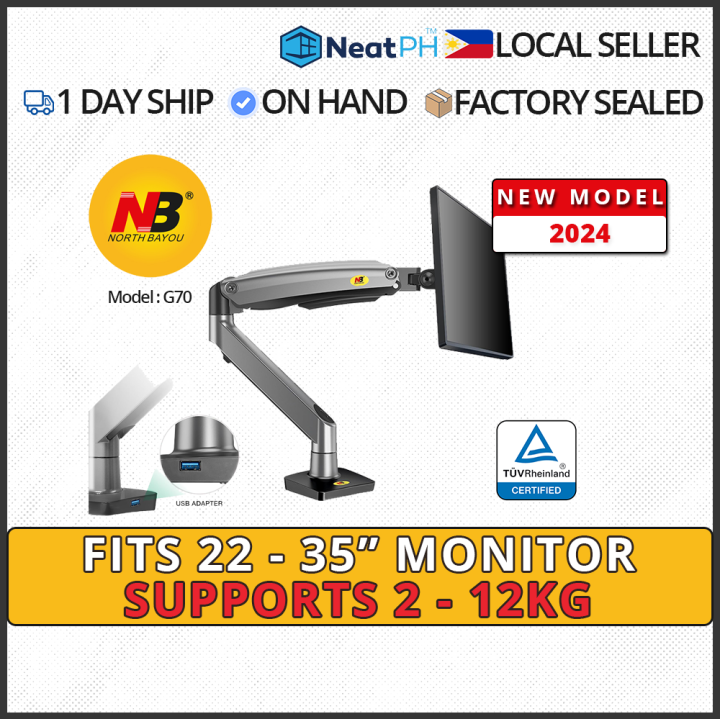 NB North Bayou Monitor Arm G70 Desk Mount Ultra Wide Full Motion Swivel ...