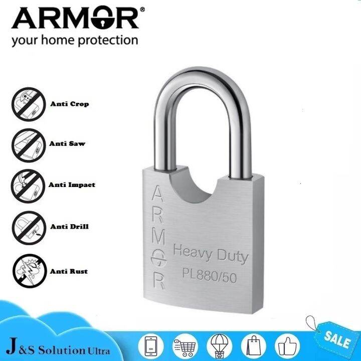ARMOR APL-880 50MM Heavy Duty 304 Stainless Steel Shackle Solid Brass ...