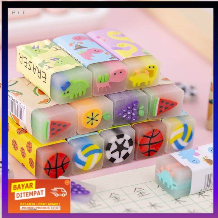 Penghapus Pensil Motif Buah Fruits Eraser Penghapus Karakter Dinosaurus ...