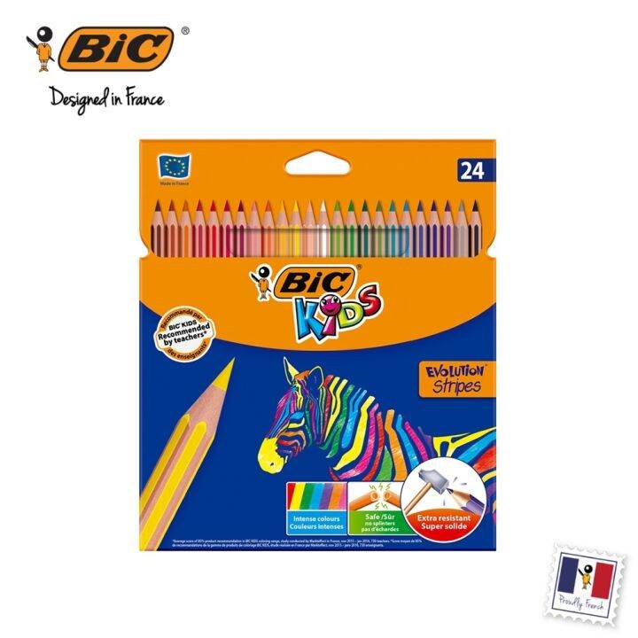 BIC Kids Stripes Evolution Colored Pencils 24 colors | Lazada PH