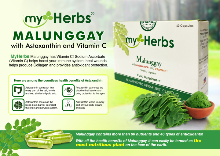 Myherbs Malunggay capsule with Astaxanthin and Vitamin C Moringa ...