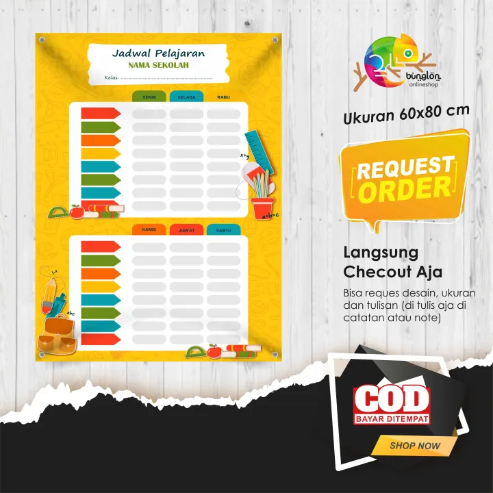Size 60x80 Cm, Spanduk Banner Jadwal Pelajaran Untuk Sekolah | Lazada ...