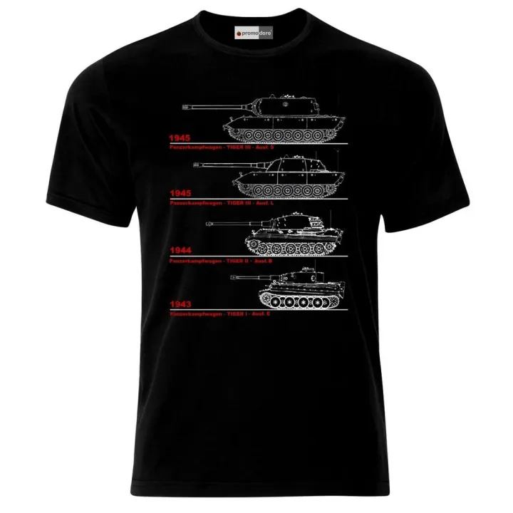 Tiger Tank Blueprint German Army Panzer WW2 Wehrmacht Men T-Shirt Short ...