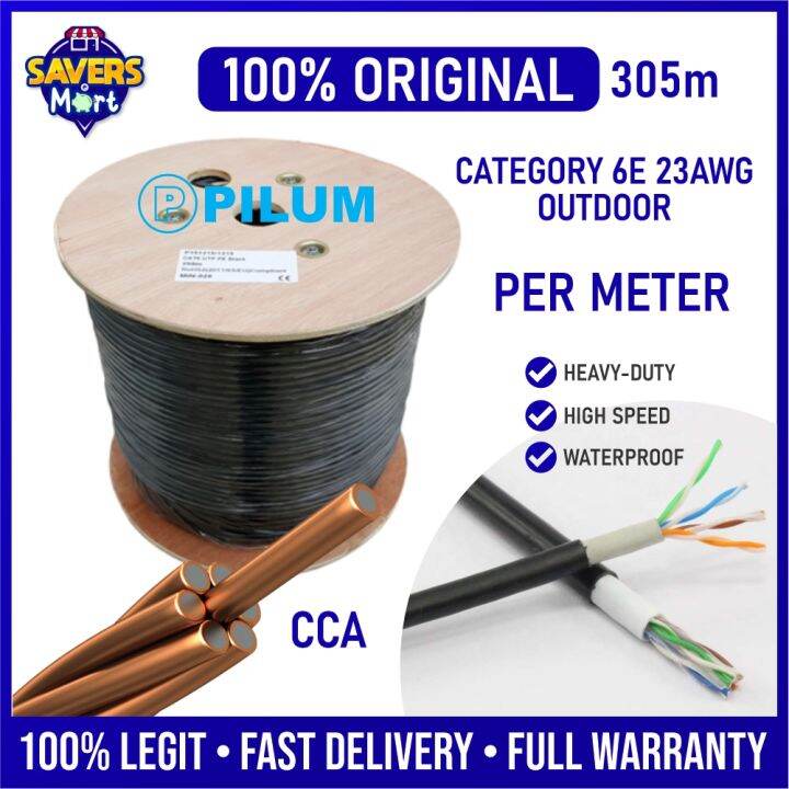 Cat6e Outdoor Per Meter / 23AWG / CCA / UTP Cable / ORIGINAL | Lazada PH