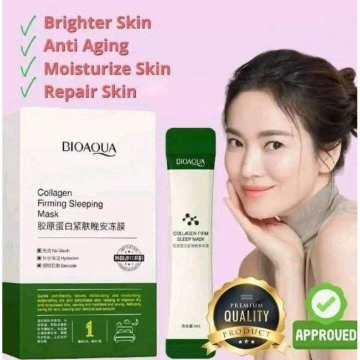 (ON HAND) BIOAQUA COLLAGEN SLEEPING MASK 45 20 PCS/BOX (With FREEBIE ...