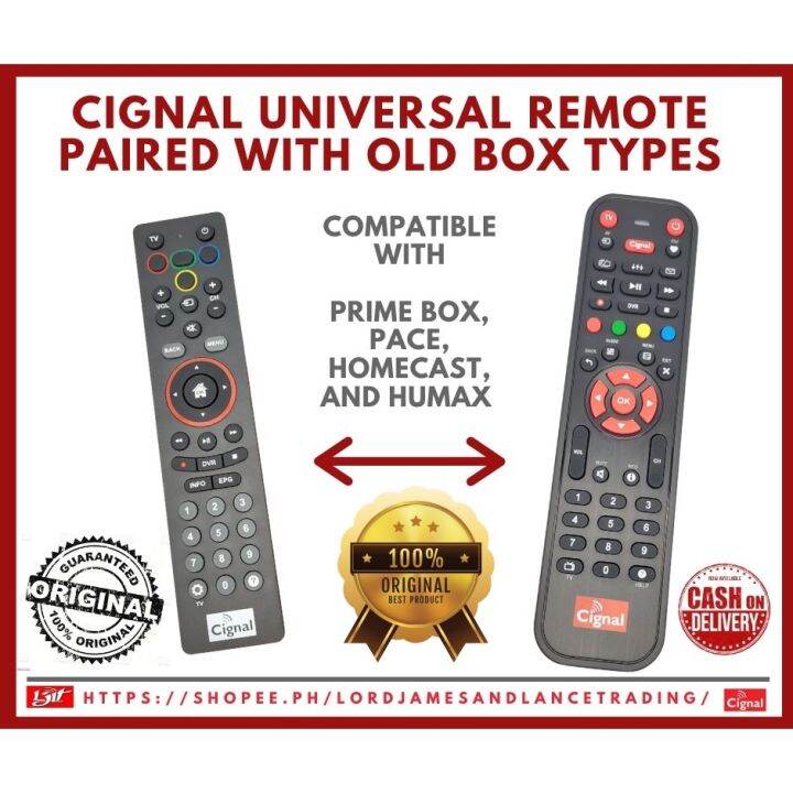 Cignal Remote PAIRED (Original) HD/SD (NEW REMOTE DESIGN) | Lazada PH