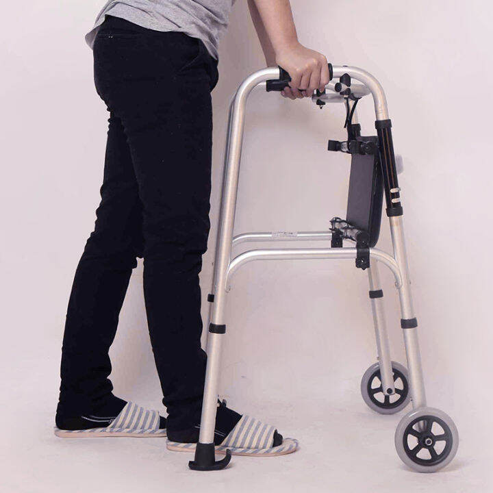 Elegant elderly four-legged aluminum alloy walker folding walking stick ...